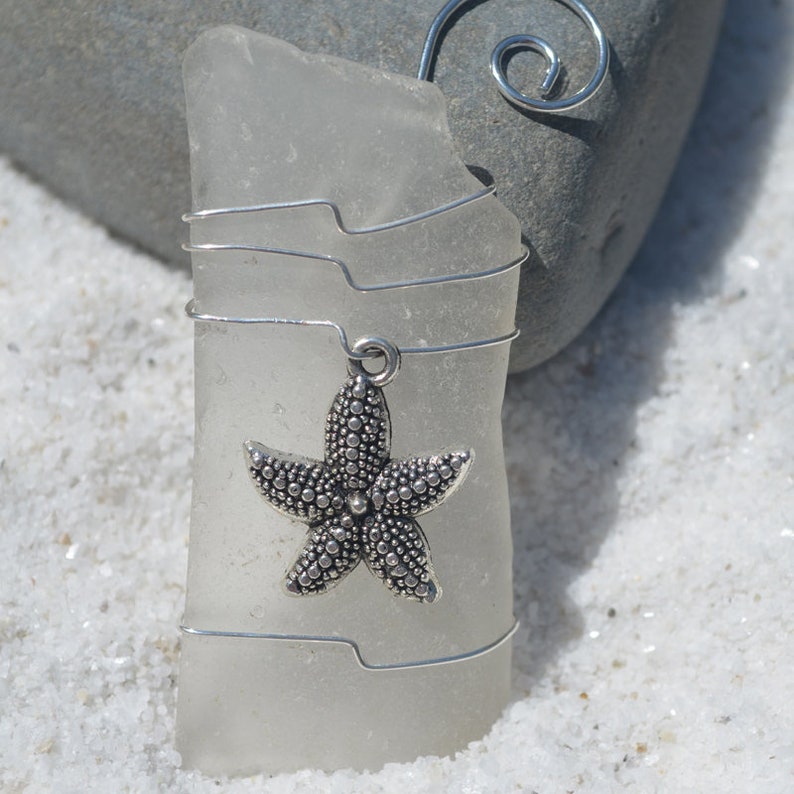 Custom Surf Tumbled Sea Glass Ornament With a Silver Starfish - Etsy