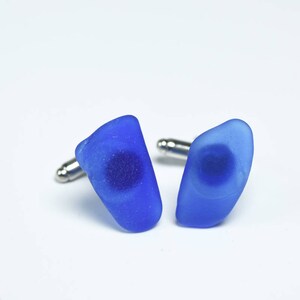 Custom Genuine Surf Tumbled Cobalt Blue Sea Glass Cufflinks - Etsy