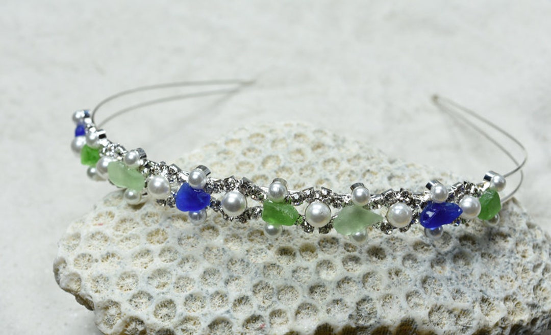 Mermaid Headband With Genuine Surf Tumbled Colorful Sea Glass Headband ...