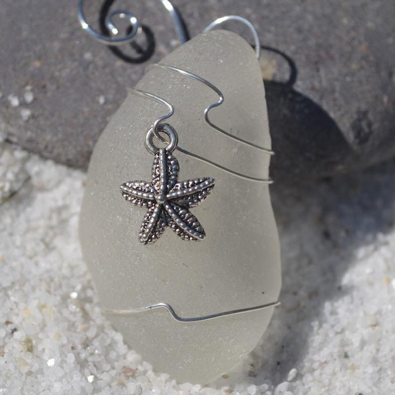 Custom Surf Tumbled Sea Glass Ornament With a Silver Starfish - Etsy