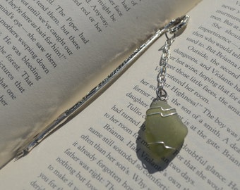 Olive Green Sea Glass Bookmark - Etsy