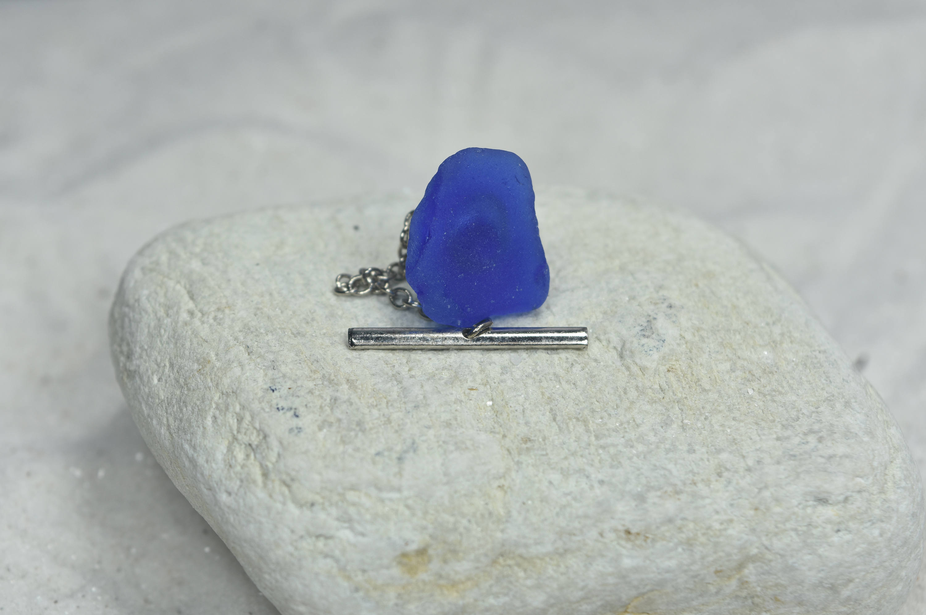 Custom Genuine Surf Tumbled Blue Sea Glass Tie Tack Quantity | Etsy