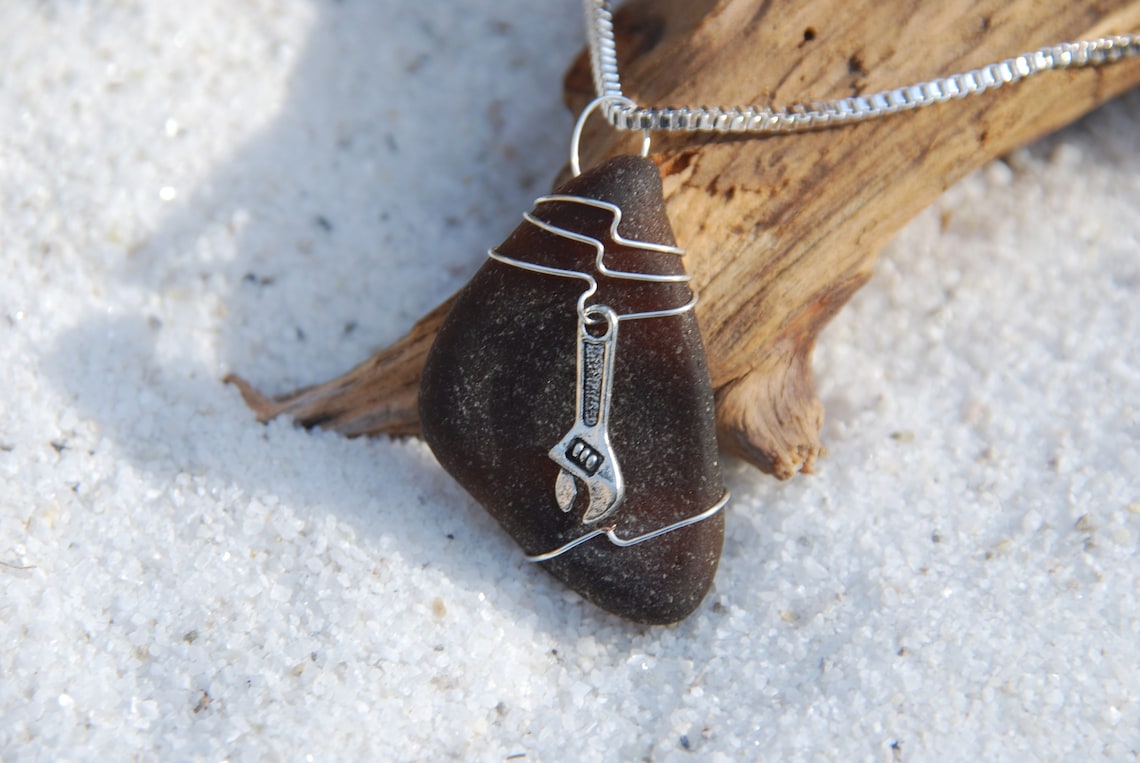 Custom Handmade Genuine Sea Glass Necklace With a Silver - Etsy