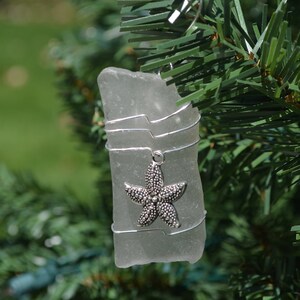 Custom Surf Tumbled Sea Glass Ornament With a Silver Starfish - Etsy