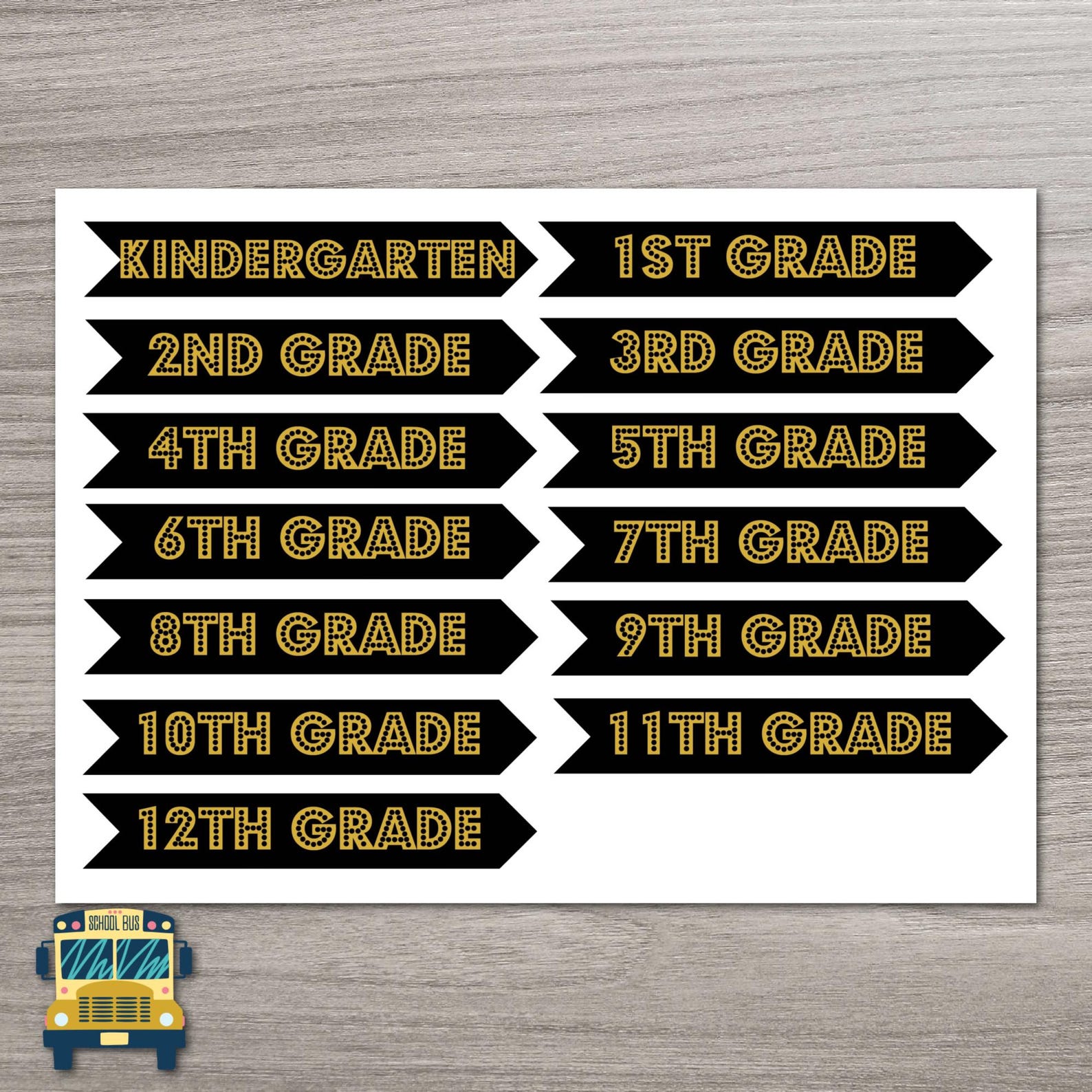 School Year Labels Digital Download - Kindergarten Through 12 ...