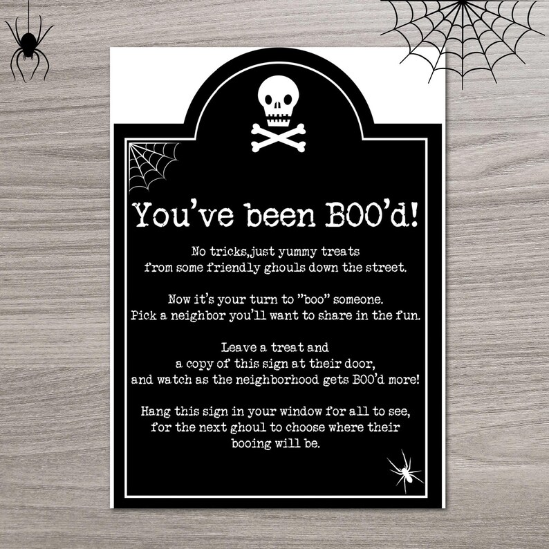 Printable "boo" Sign for Halloween Neighbor Gift Giving, Boo'd, Booing ...