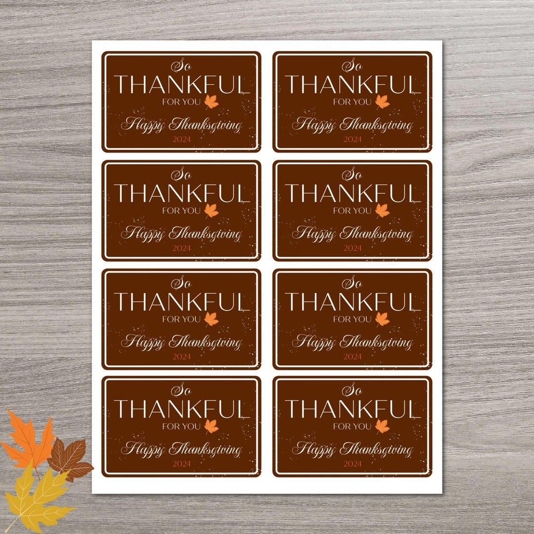 Printable Thanksgiving 2024 Gift Tags, Digital Download, High Res ...