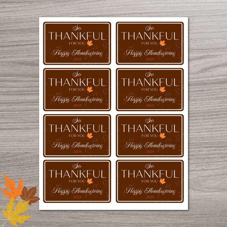 Printable Thanksgiving 2024 Gift Tags, Digital Download, High Res ...
