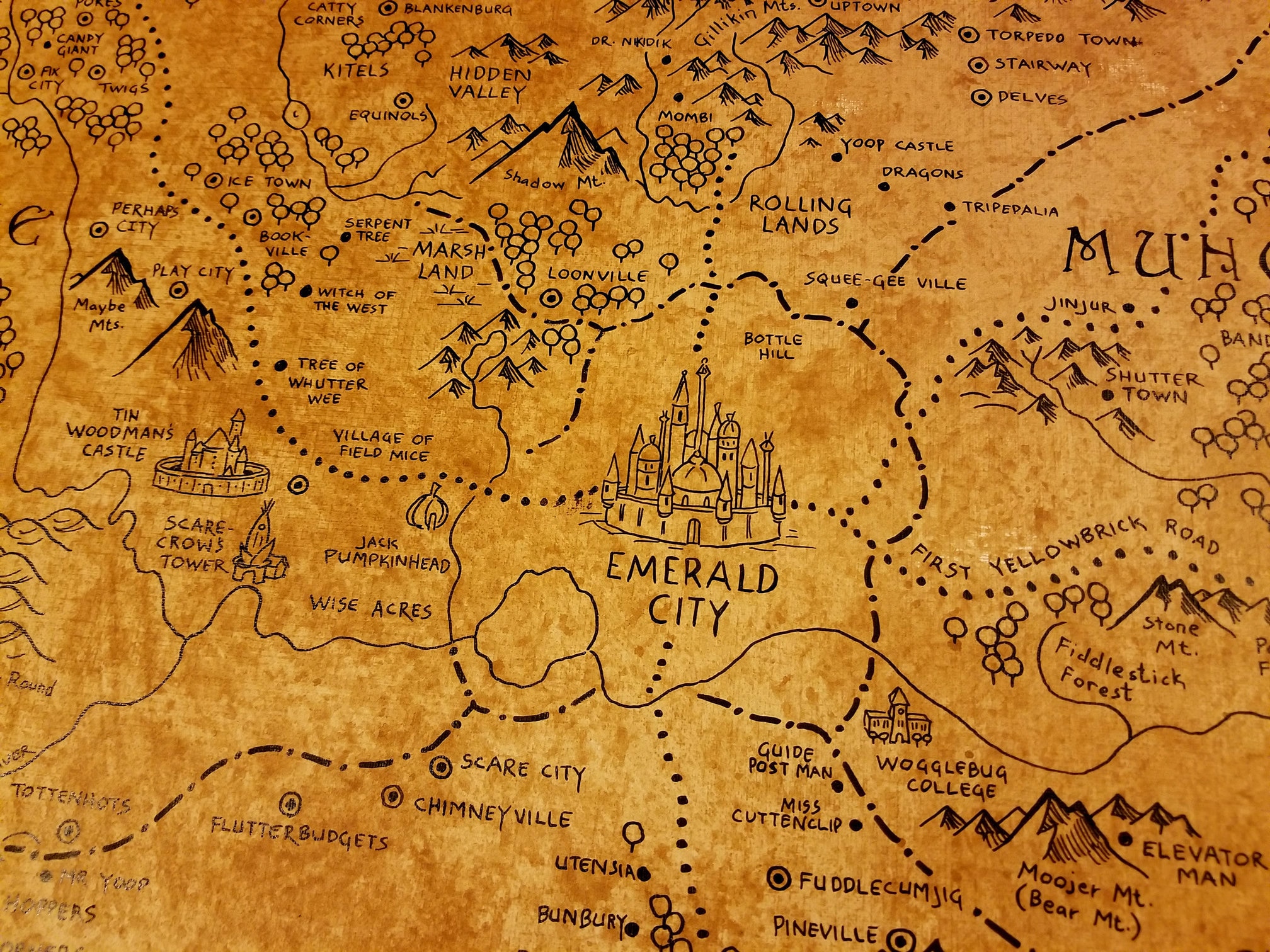 The Land of OZ Hand-made Map Black Ink Only - Etsy