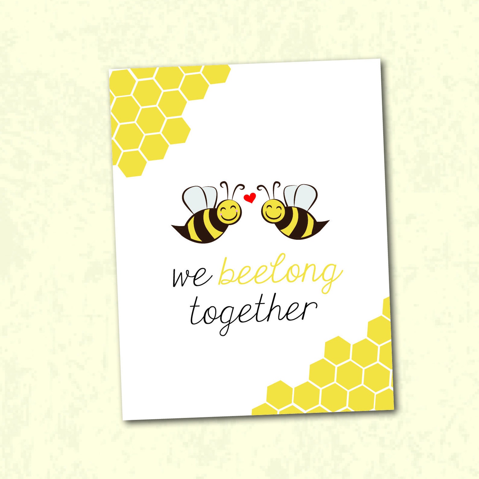 Bee Valentines Day Card We Beelong Together - Etsy
