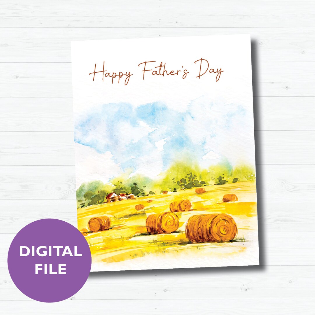 PRINTABLE Father's Day Card With Farm Scene, Blank Inside - Etsy