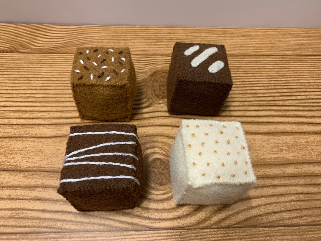 Fake Candy Faux Chocolate Felt Food Set of 4 for Kids Play Kitchen ...