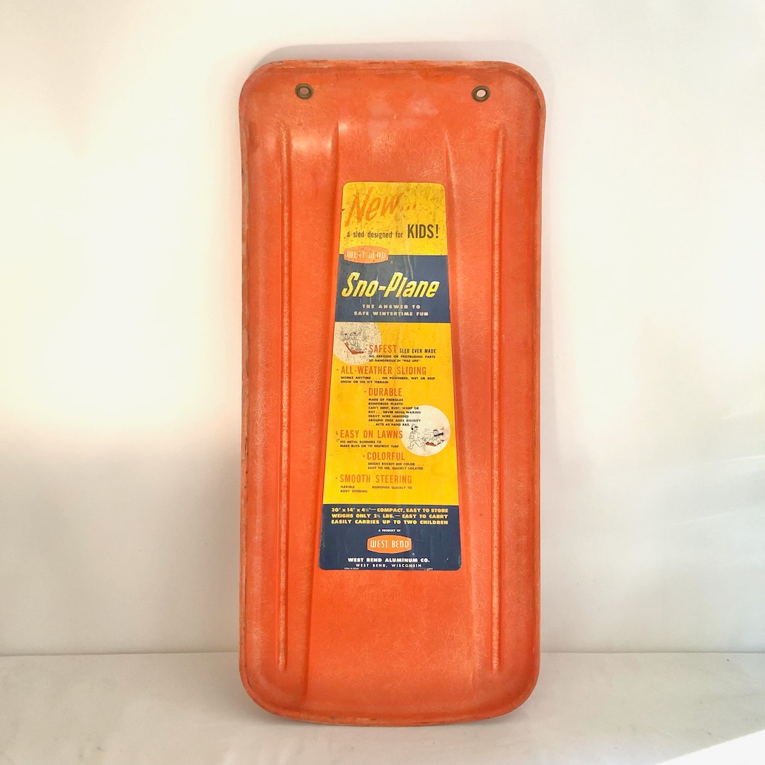 Vintage Sno-plane 1970s Fiberglass New Old Stock Snow Sled - Home Decor ...
