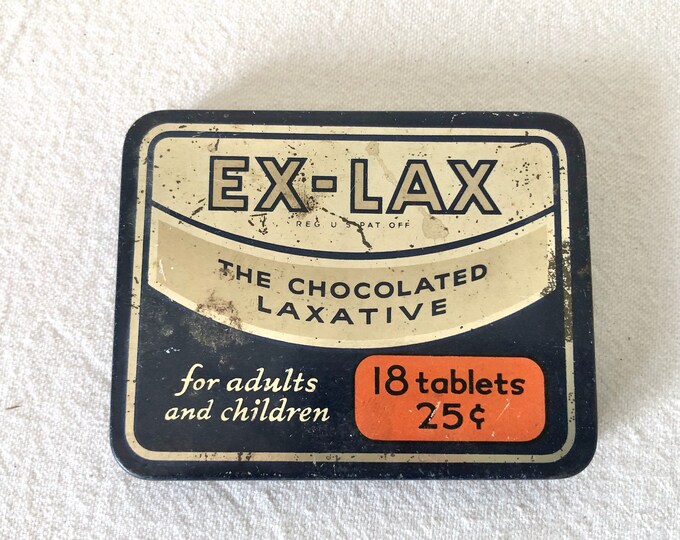 Vintage Ex-lax the Chocolate Laxative Tin - Bathroom Decor Tin ...