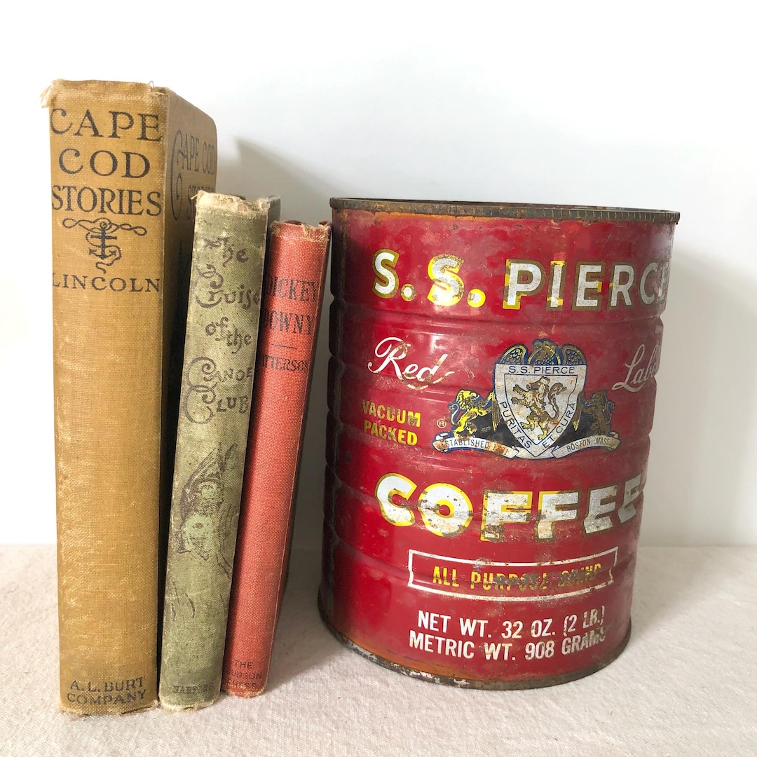 Vintage S S Pierce Coffee Can - Red Label Boston MA Coffee Tin Can - Etsy