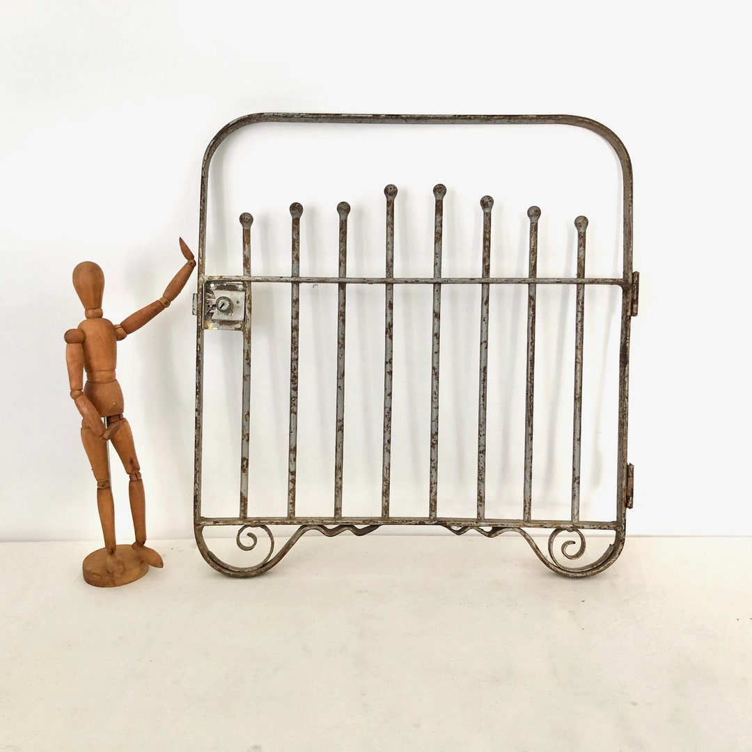Vintage Bank Teller Window Gate - Antique Single Metal Bar Gate - Post ...