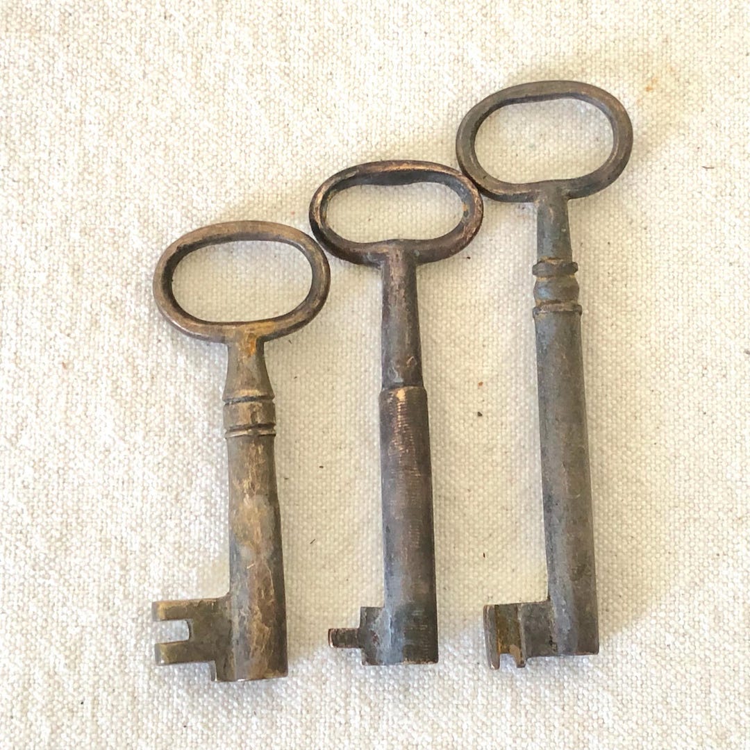 Antique Brass Skeleton Key - Vintage Key Lot of 3 - Repurpose Key ...