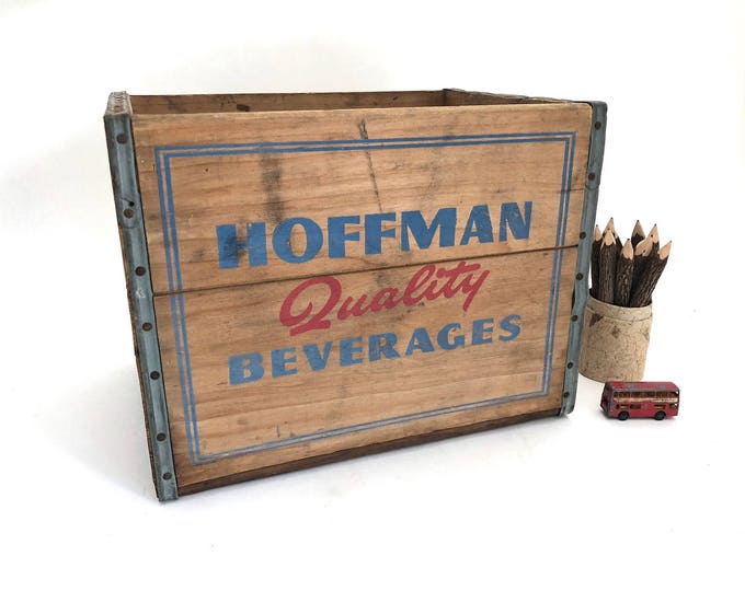 Hoffman Beverage Wood Crate Vintage Soda Crate Wooden Crate Wood Crate ...