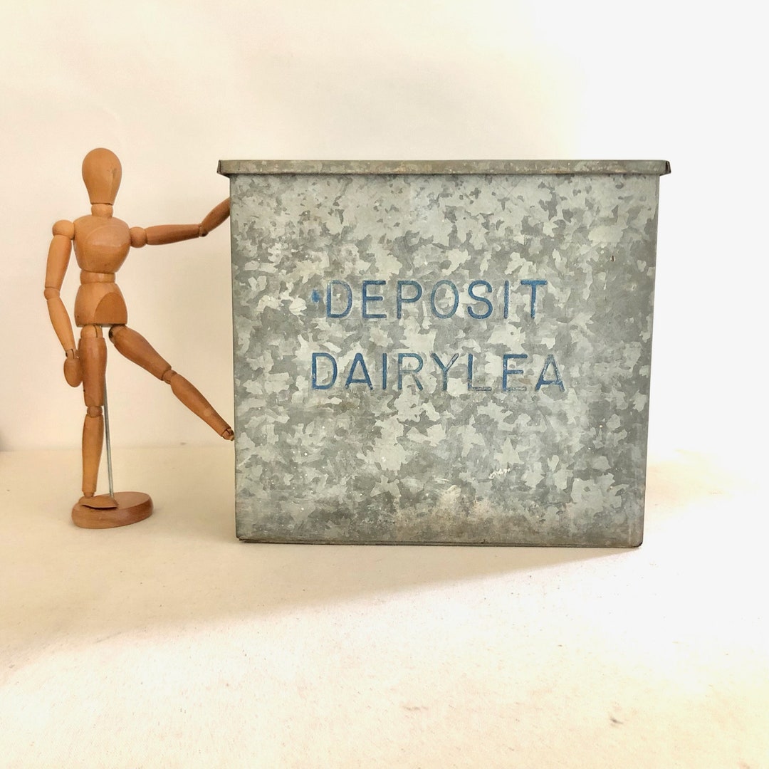Vintage Galvanized Dairylea Milk Box Cooler Dairy Box Large Milk Box ...