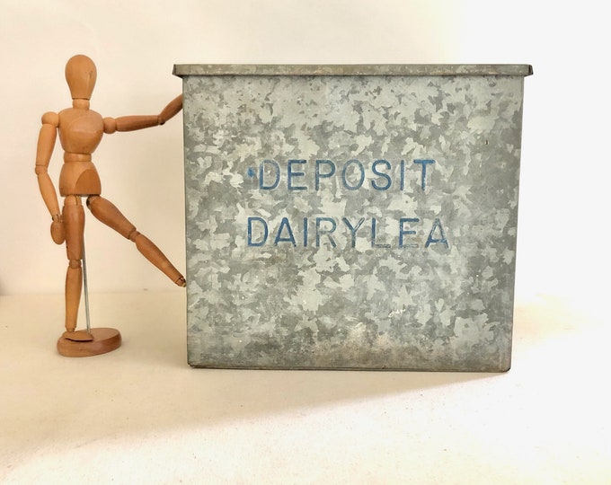Vintage Galvanized Dairylea Milk Box - Cooler - Dairy Box - Large Milk ...