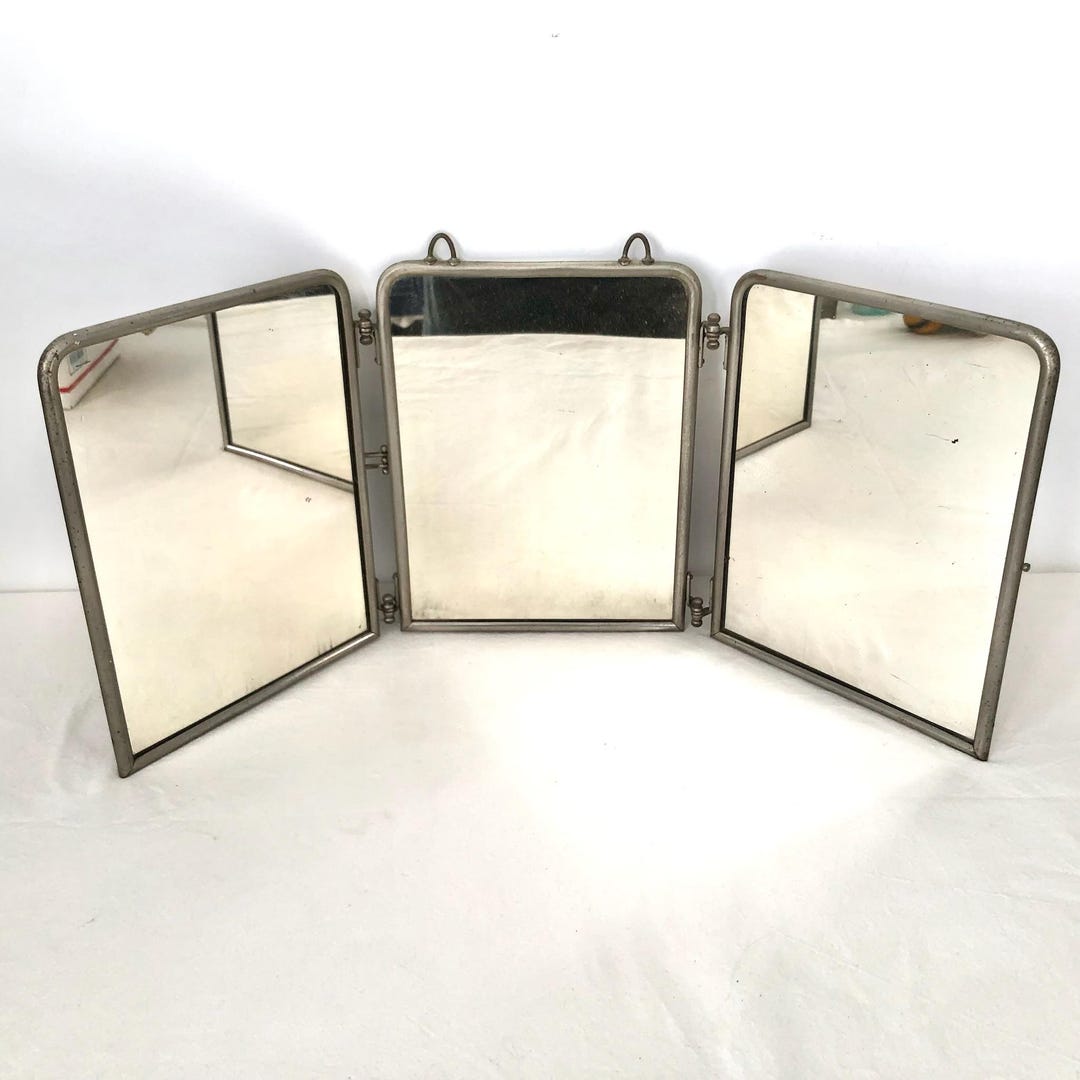 Vintage Tri-fold Mirror - Table Top Glass Mirror - Display Mirror - Etsy