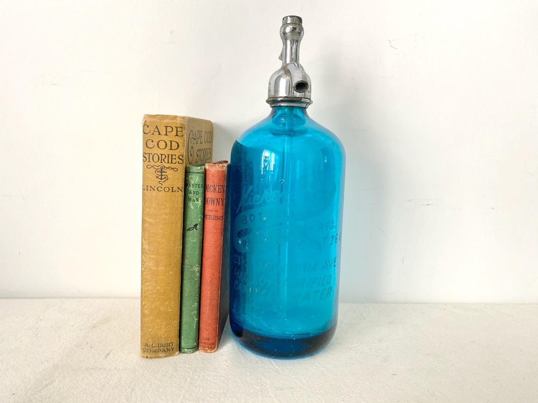 Antique Blue Glass Seltzer Bottle - B Nierenberg Bottling Company Phila ...