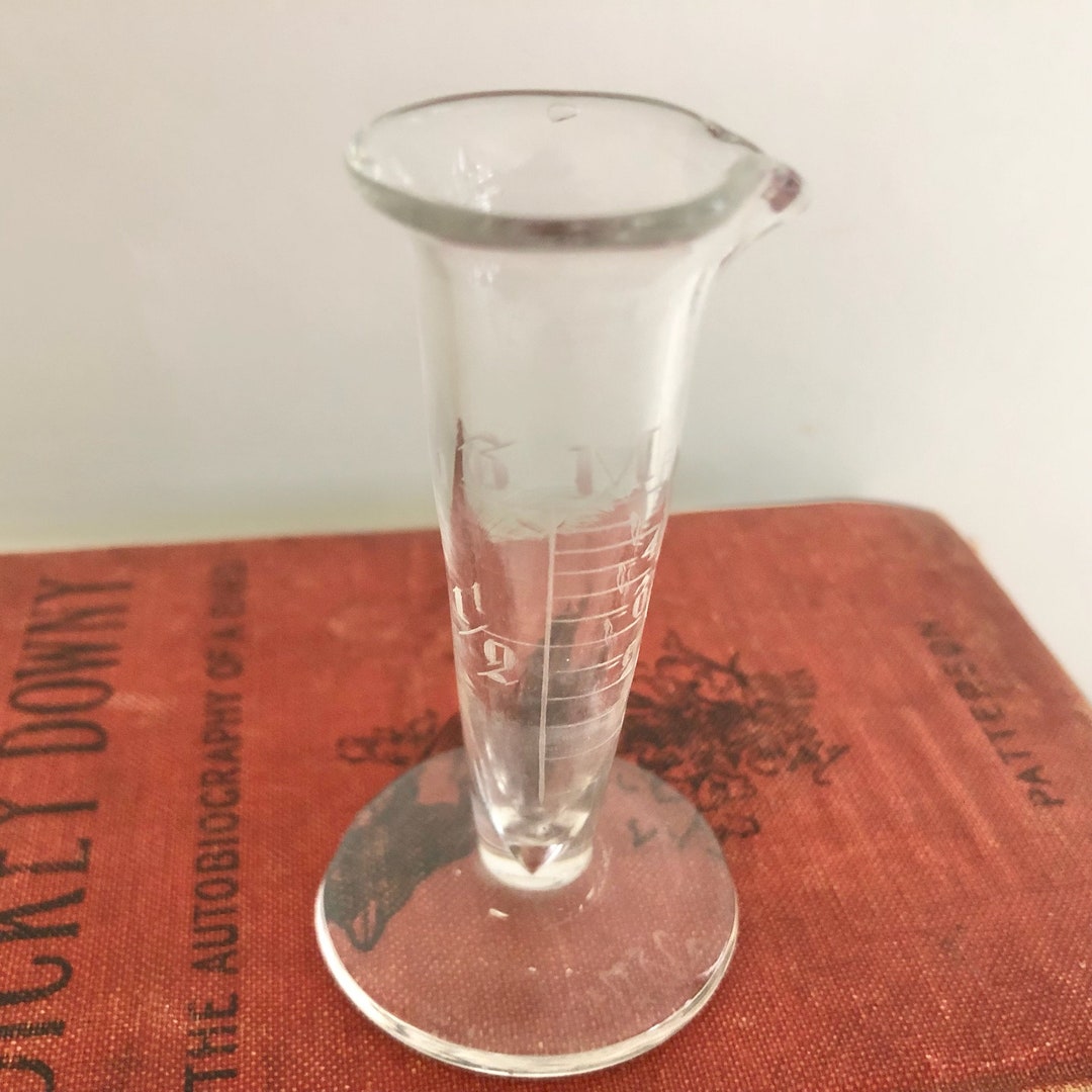 Etched Graduated Beaker Vintage Mini Etched Glass Beaker Lab Beaker ...