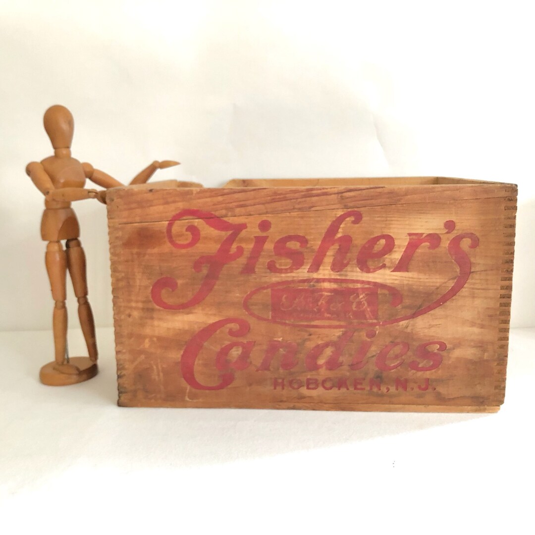 Vintage Rare Hoboken NJ Fisher's Candies Crate Small Size Advertising ...