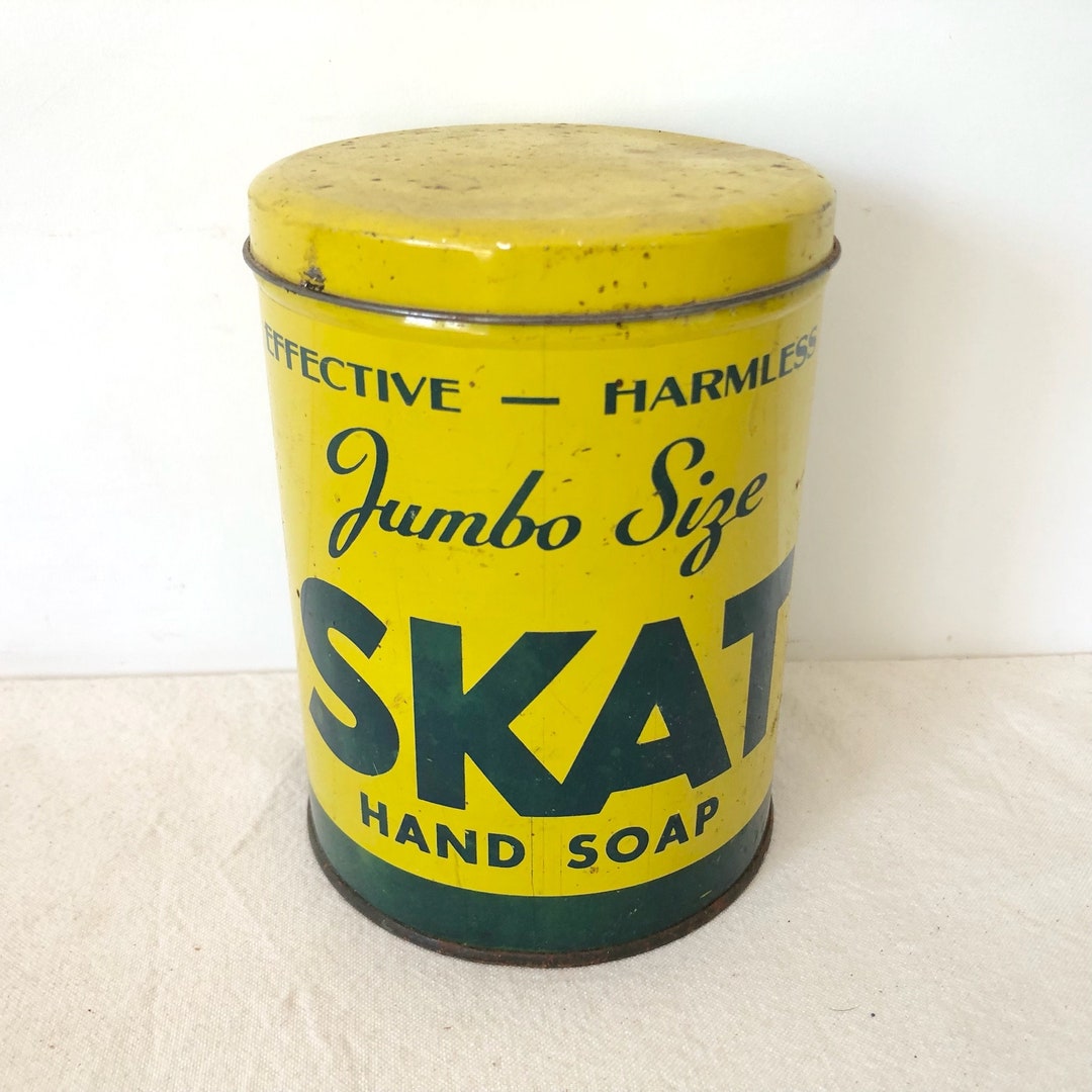 Vintage Skat Jumbo Size Hand Soap Tin - Workshop Hand Wash Tin ...