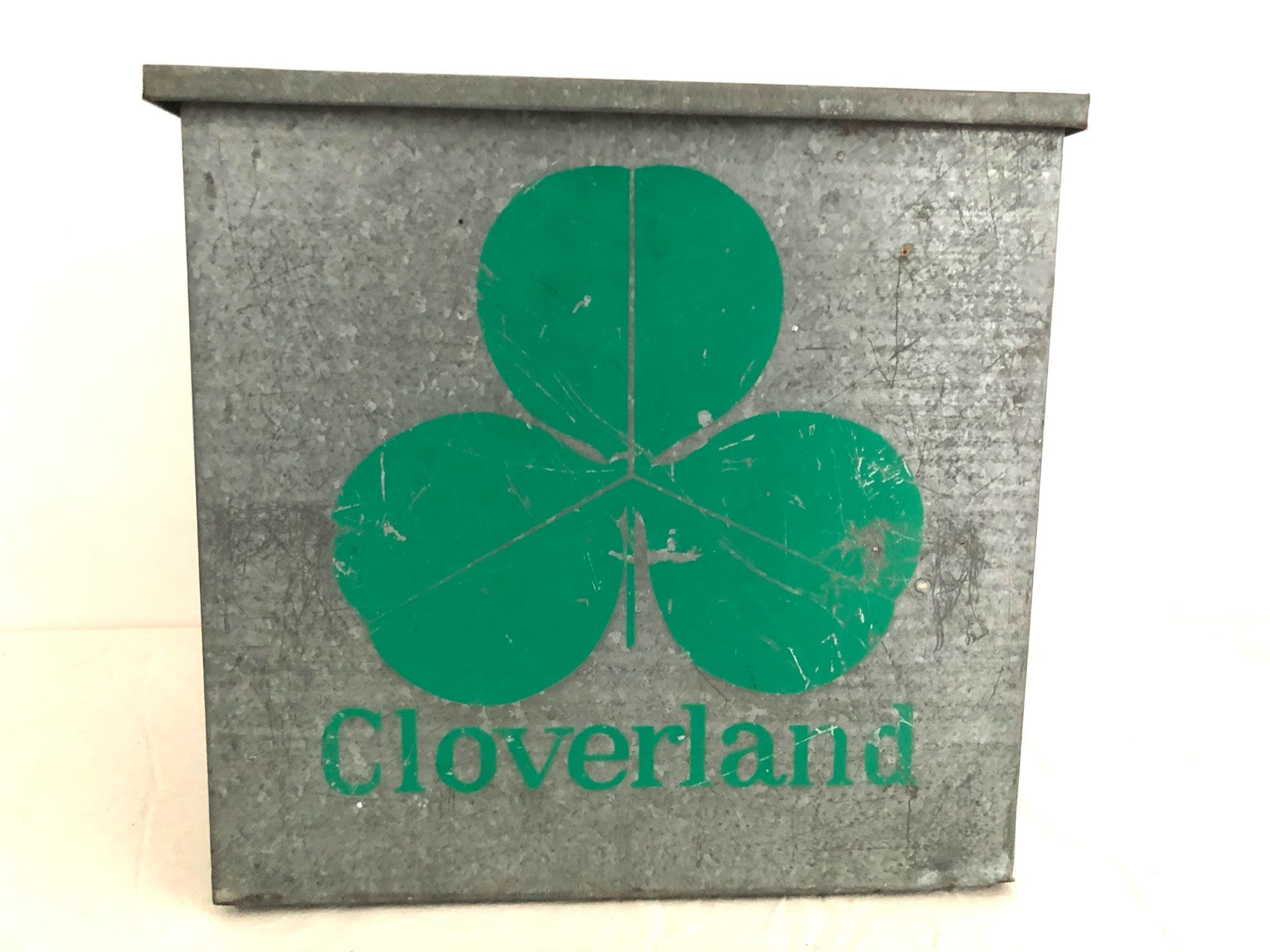 Cloverland Milk Box Vintage Galvanized Metal Milk Box Dairy | Etsy