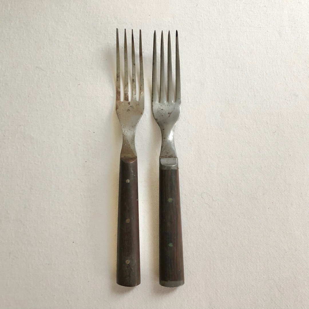 Antique 4 Tine Fork Lot of 2 Civil War Era Old Fork Collectible Wood Handle Fork - Etsy