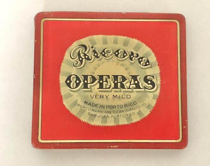 Ricoro Operas Cigar Tobacco Tin Box - Vintage 1920s Tobacco Tin Porto ...