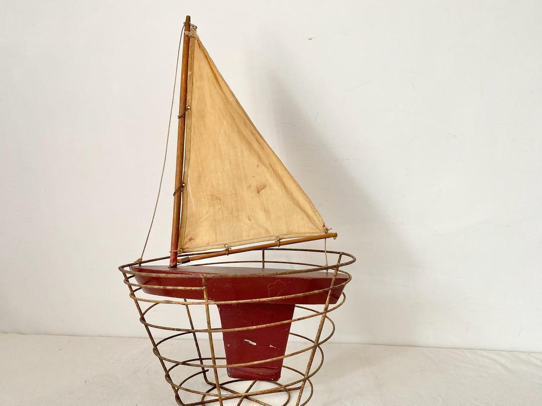 Vintage Sailboat Display - Boat Decor - Beach House - Coastal Decor ...