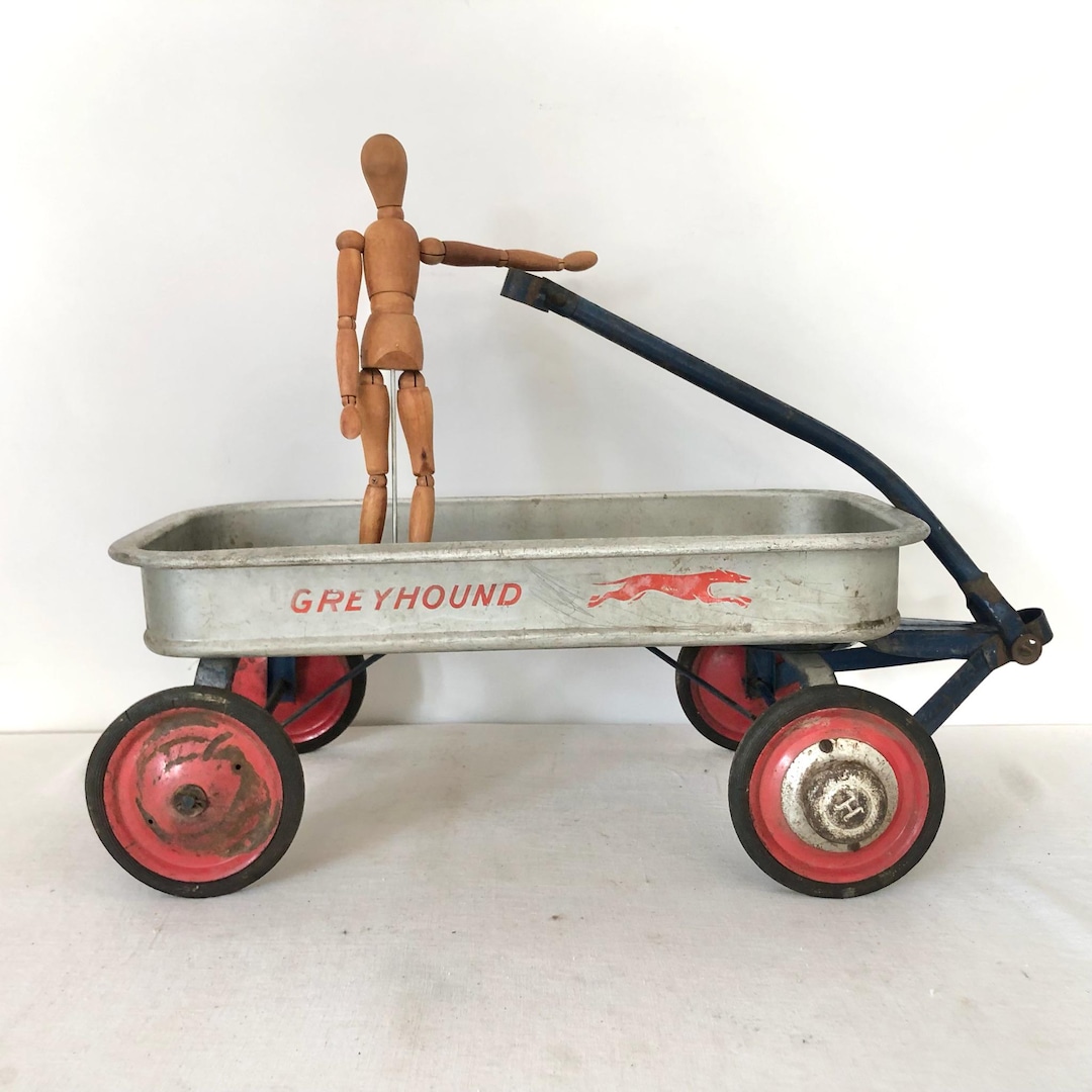 Vintage 1940s Silver Hamilton Grey Hound Toy Wagon - Small Pull Toy All ...