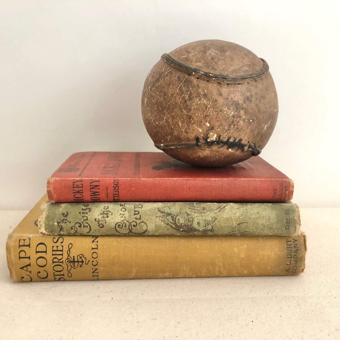 Antique Softball Old Leather Softball Sport Collectible Prop Game Ball ...