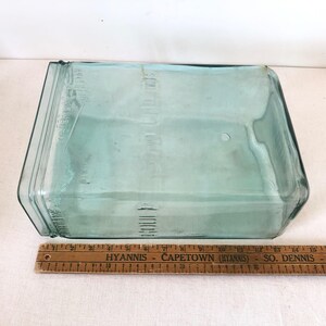 Vintage Gould Battery Jar Large Heavy Thick Glass Aqua Battery Jar ...