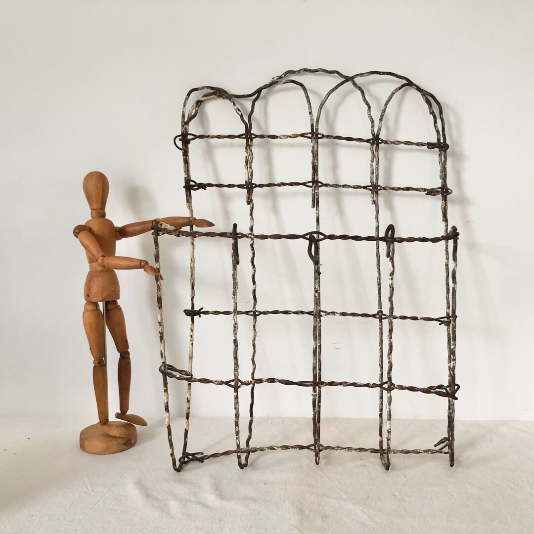 Antique Primitive Wire Basket Wall Hanging Farmhouse Decor Country ...