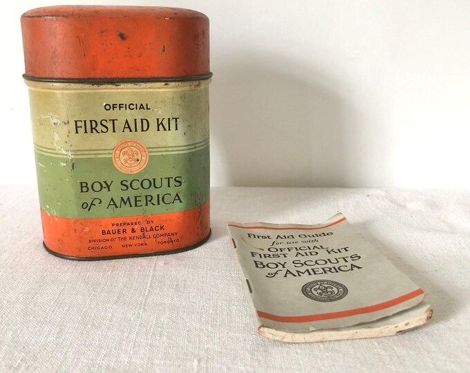Vintage Boy Scout First Aid Kit Tin - BSA Collectible Boy Scout Gear ...