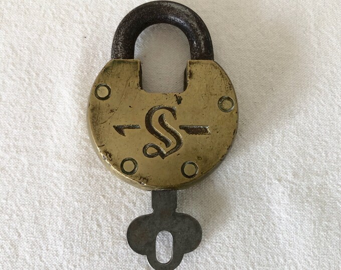 Vintage S Slaymaker Brass Padlock With Key - Etsy