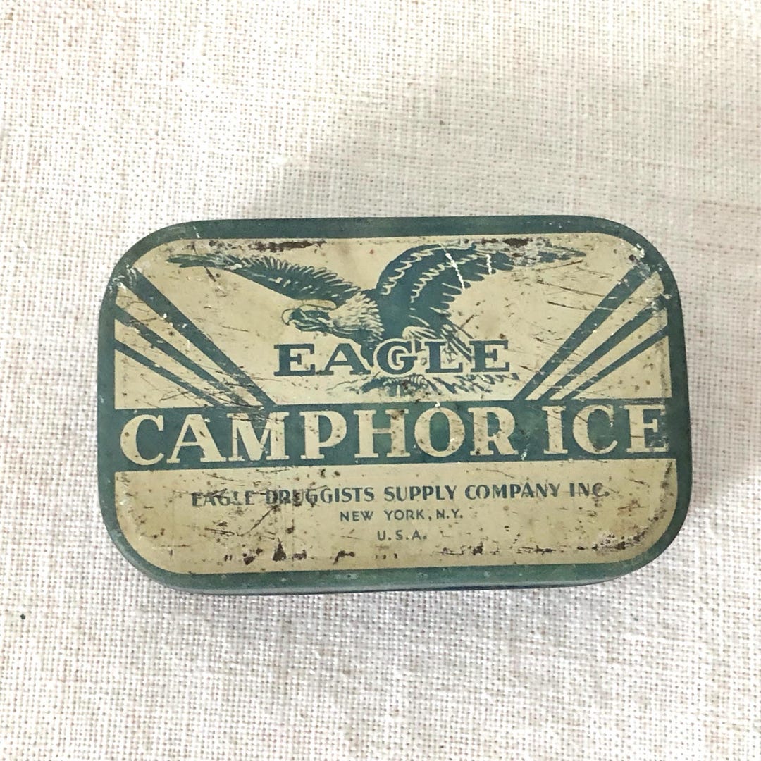 Vintage Eagle Camphor Ice Tin - Medical Display - Bathroom Display Tin ...