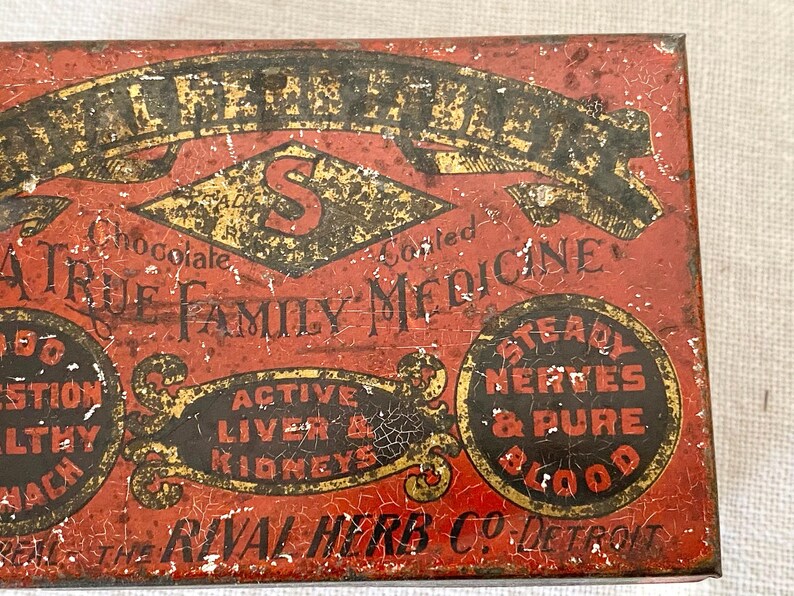 Antique Medicine Tin Rival Herb Tablets - Laxative Tin Collectible - Etsy