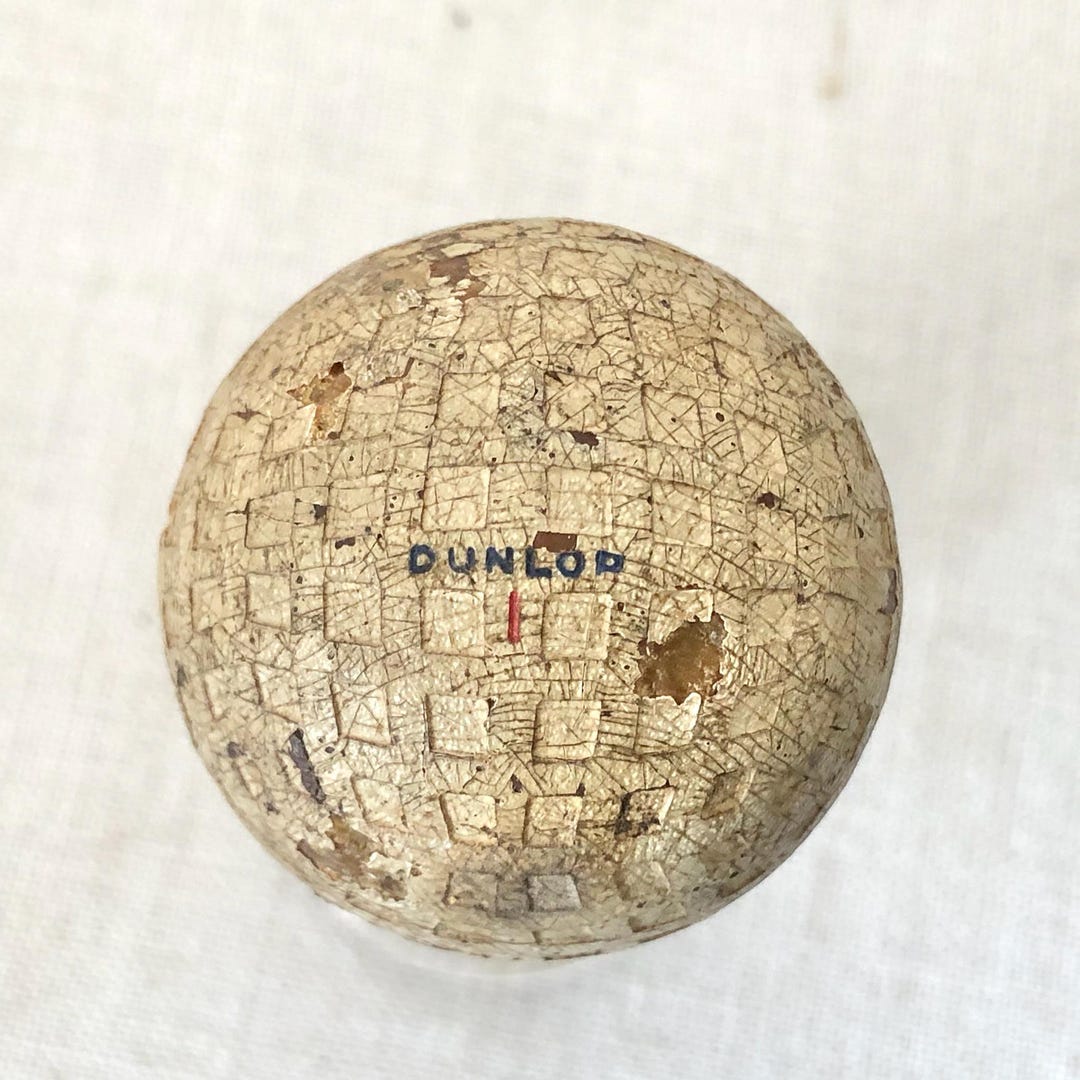 Vintage Dunlop 1 England Square Mesh Dimple Golf Ball - Antique Used ...