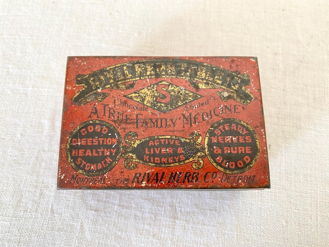 Antique Medicine Tin Rival Herb Tablets - Laxative Tin Collectible - Etsy
