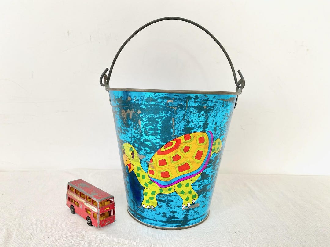 Vintage Ohio Art Metal Sand Pail - Collectible Child Sand Bucket Toy ...