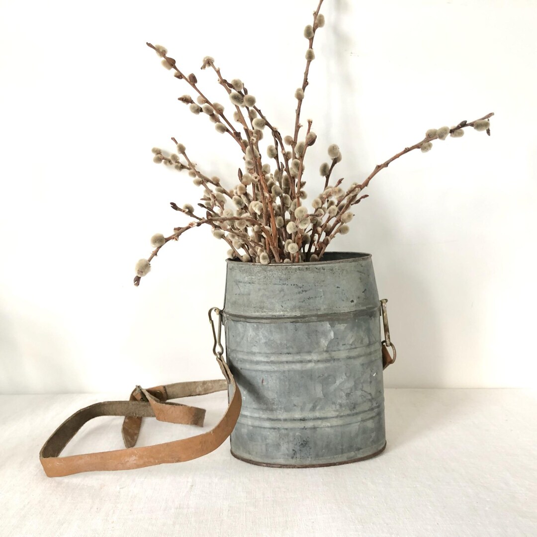 Vintage Bait Pail Bucket Vintage Oval Shape Small Galvanized Minnow ...