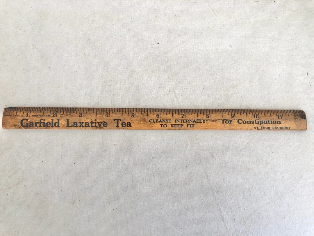 Garfield Laxative Tea Wood Advertising Wood Ruler - Vintage 12 Inch ...