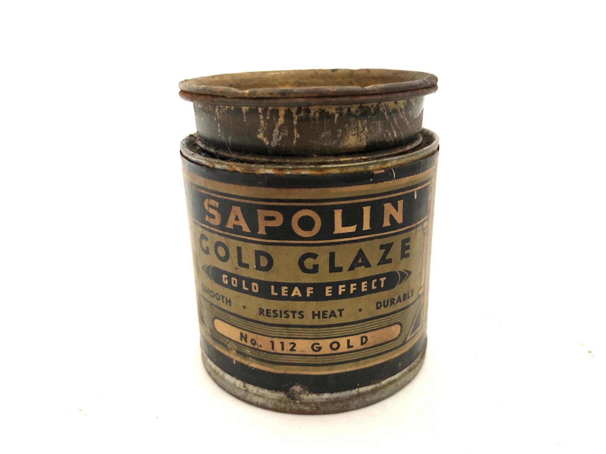 Home & Living Boxes & Bins Vintage Sapolin Japanese Silver Paint Wooden ...