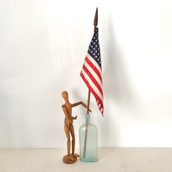 American Flag With Wood Stick - Etsy