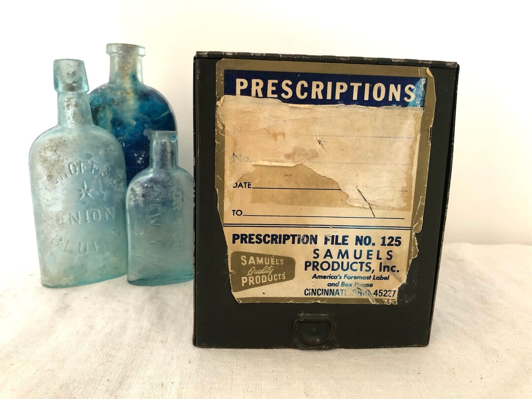 Pharmacy Metal Box Vintage Prescriptions File Metal Box - Etsy
