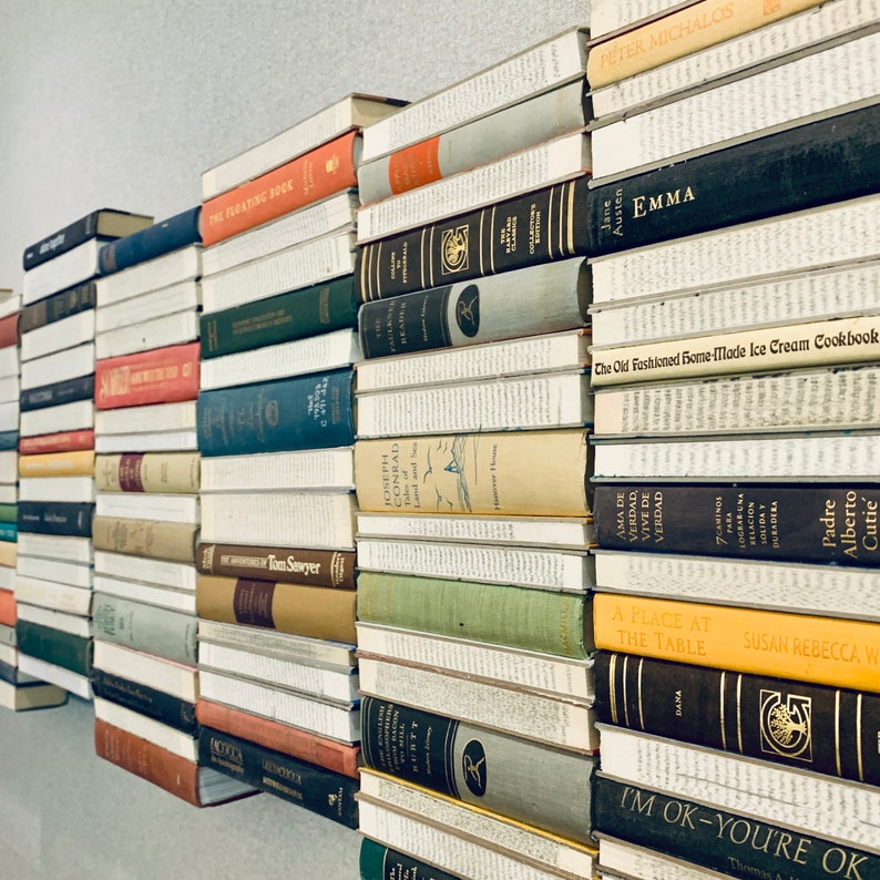 Book Spines Wall Art™ | Custom Cut Panel Gallery Display Mural | Choose ...